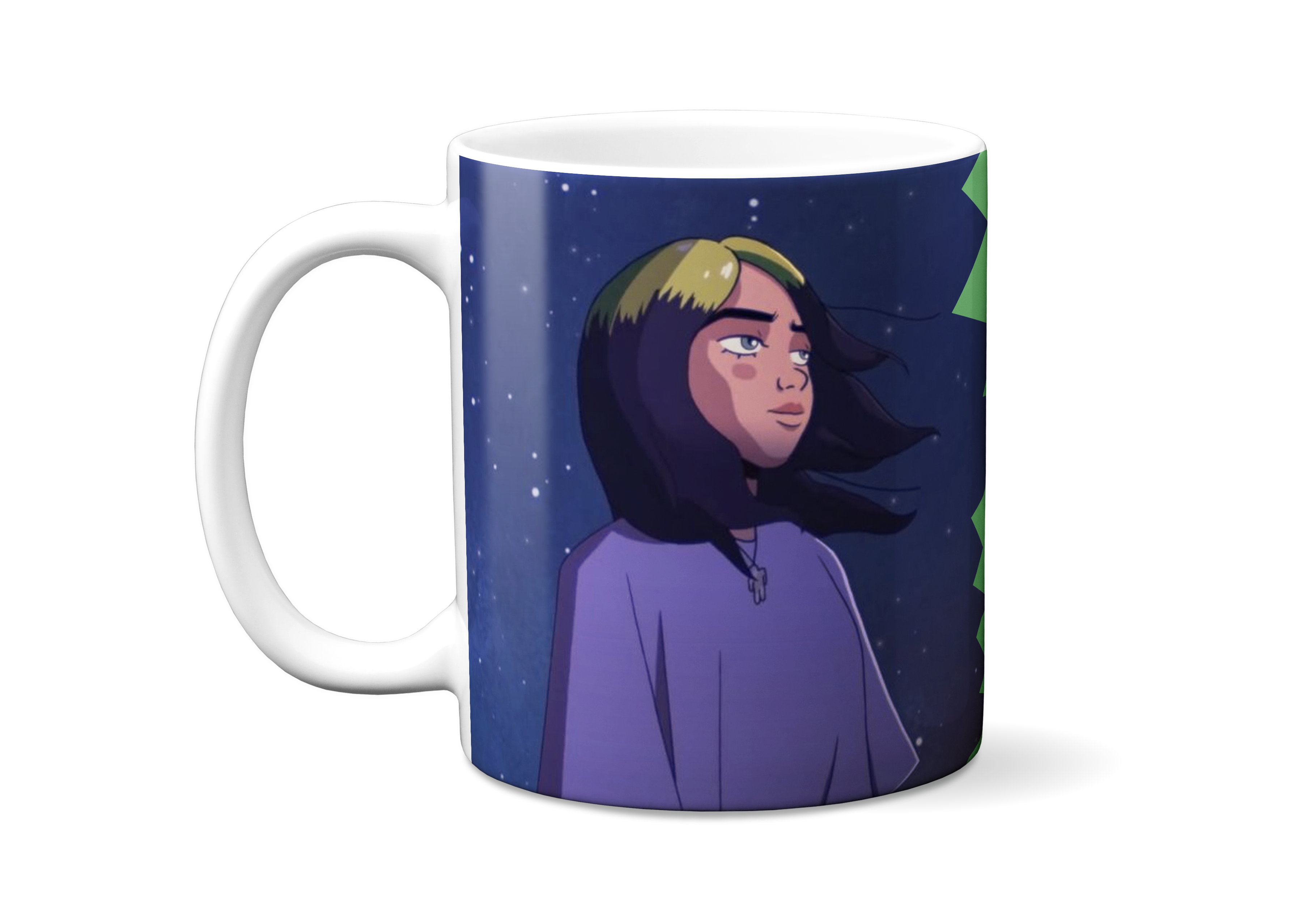 Billie Elish - Cartoon Mug – Dr Strange Records Wholesale